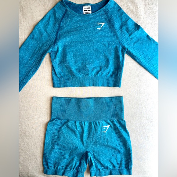 Gymshark | Other | Blue Gym Shark Set | Poshmark